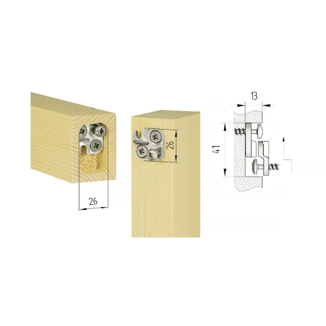 DUO System 26 x 26 Frame Connector – Table & Bed Joints